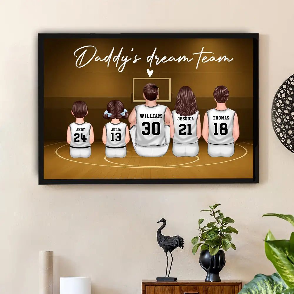 “Happy Father’s Day” Personalized Basketball Poster / Canvas – Daddy’s ...