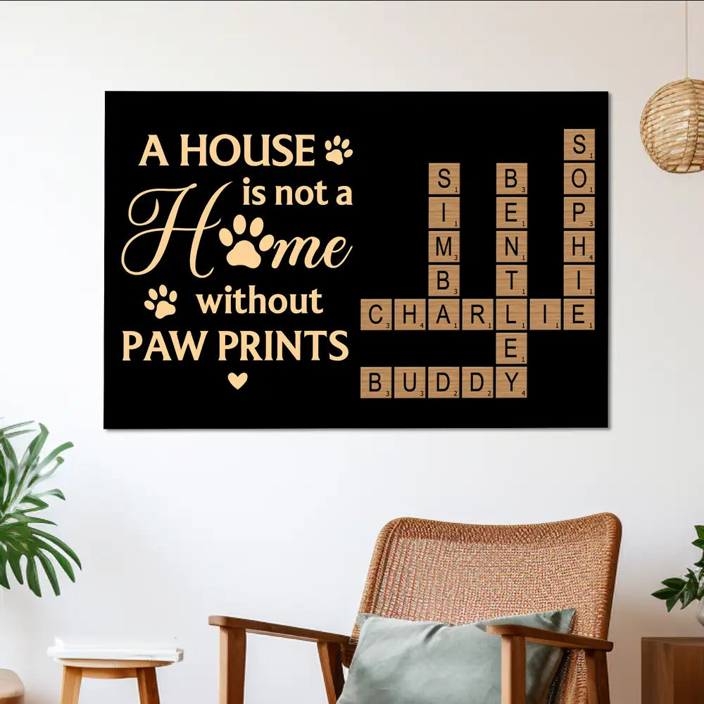 Personalized Poster/Canvas with Paw Prints Design – DoyoBest