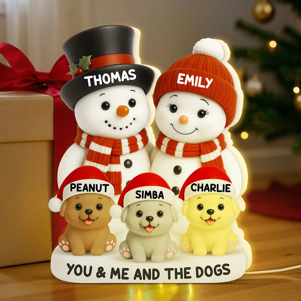 Snowman Family & Pets Acrylic Light Box – Warm Holiday Decor, Perfect ...