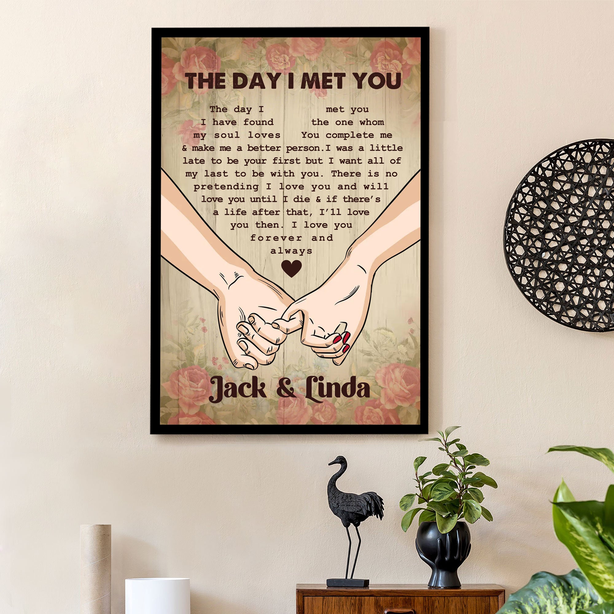 Couple Holding Hands Custom Vertical Poster – "Forever Love" Perfect R ...