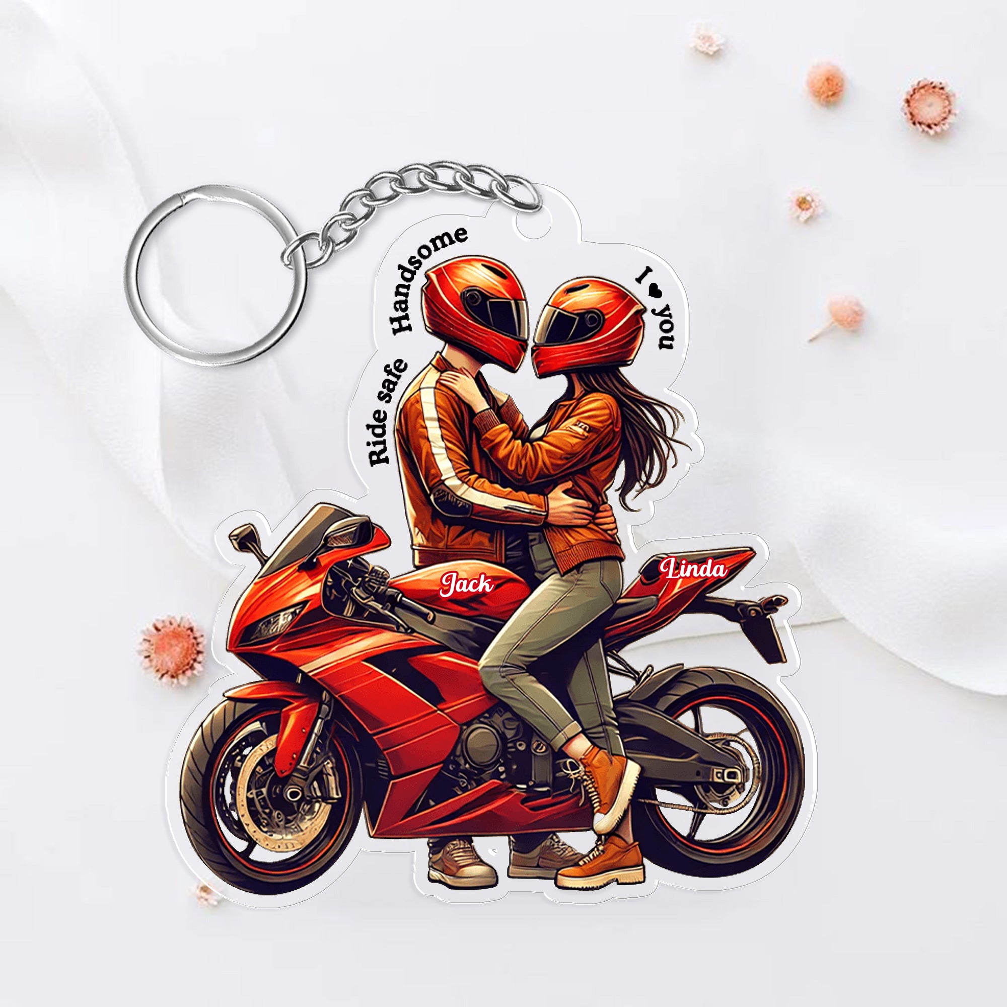"Romantic Ride" Personalized Acrylic Keychain for Couples, Ideal Keeps ...
