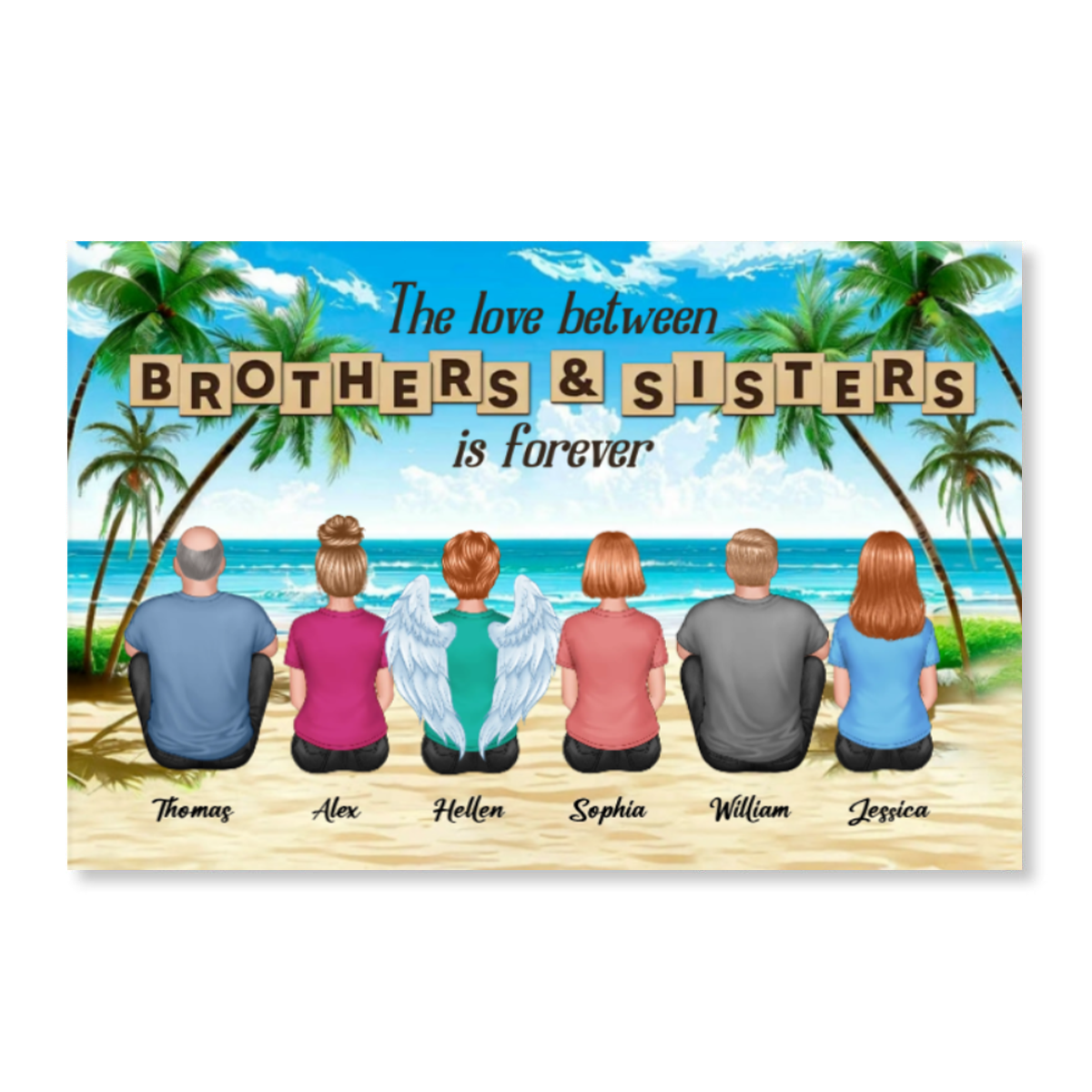 Personalized Brothers & Sisters Forever Poster or Canvas, Keychain, Pl ...
