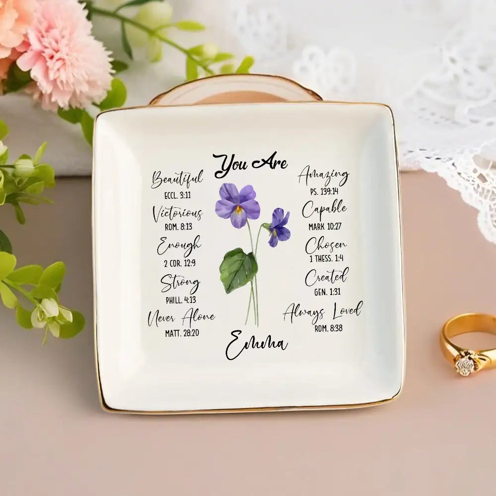 You Are Ceramic Jewelry Dish with Bible Verses – Personalized Christia ...