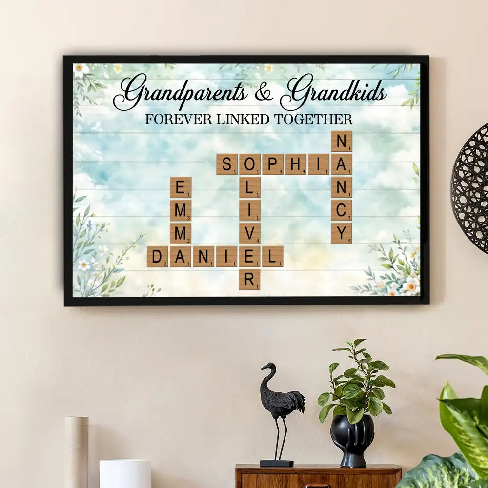 Custom Grandparents & Grandkids Poster - Personalized Canvas Gift ...