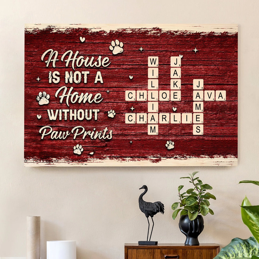 Family Crossword Paw Prints Poster — A Heartwarming Gift for Pet Lover ...