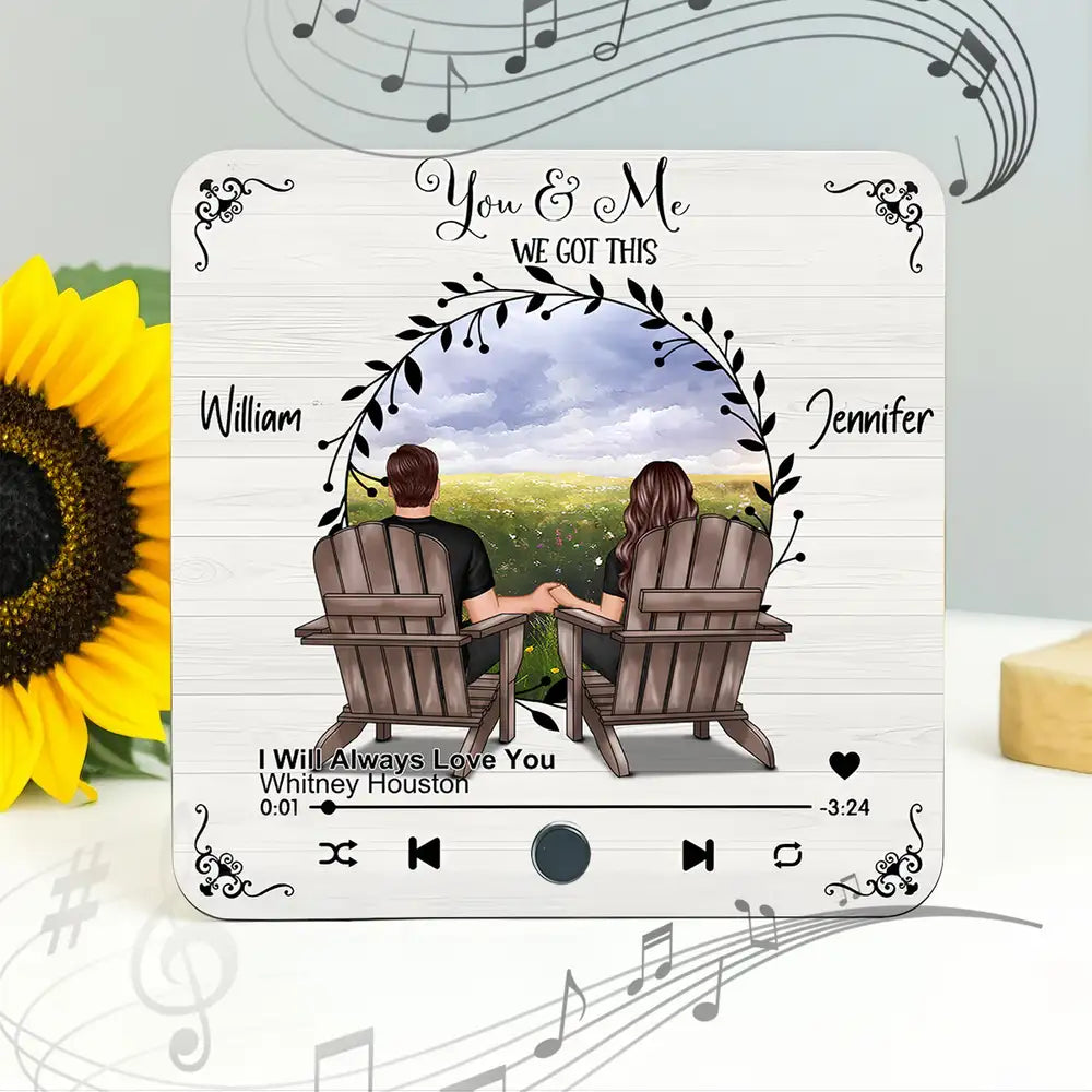 Romantic Fridge Magnet for Couples – Customized Names, Song, and Sceni ...