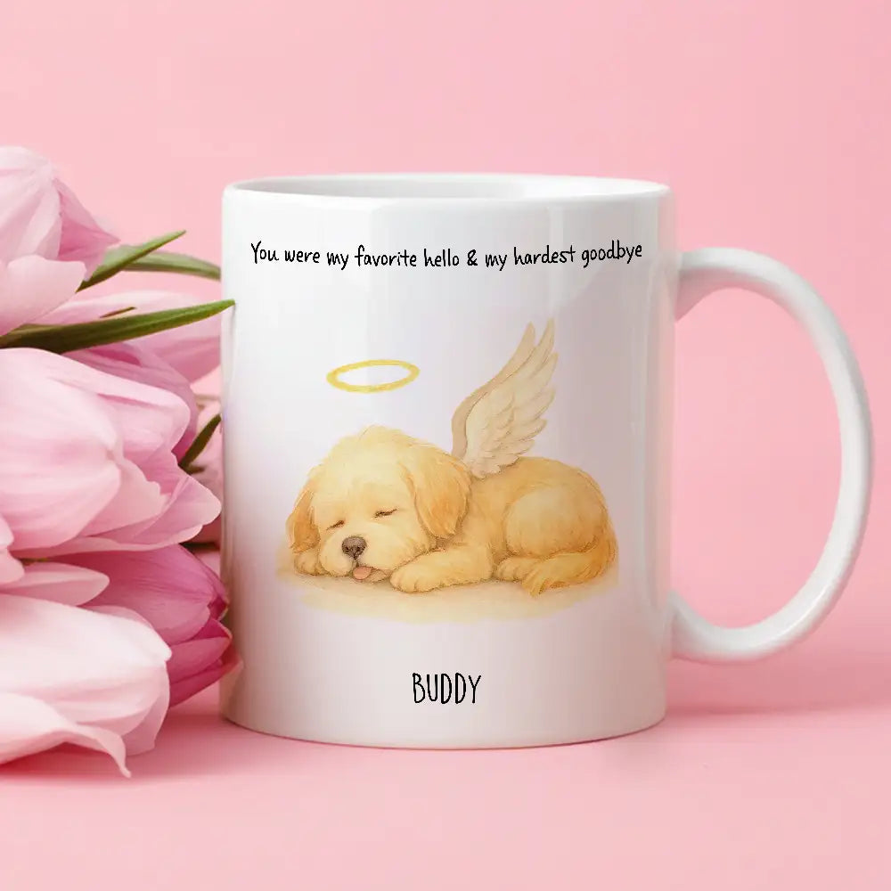 White Ceramic Pet Memorial Mug – Personalized Sympathy Gift – DoyoBest