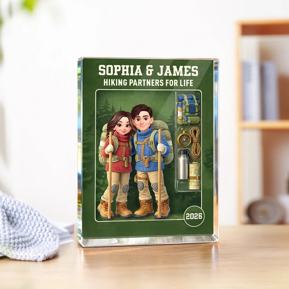 Personalized Rectangle Acrylic Block Plaque Hiking Couple Keepsake for ...