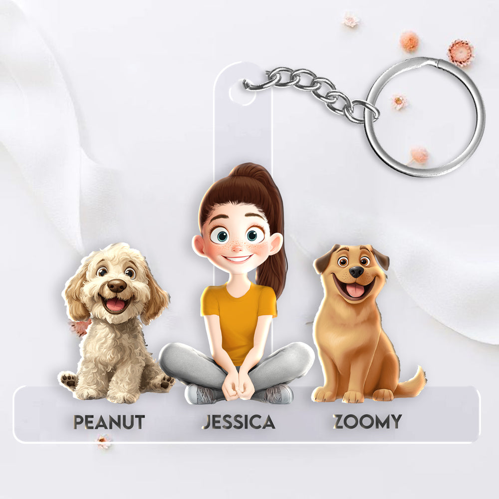 Personalized Acrylic Keychain with Custom Family Pets – Featuring Your ...