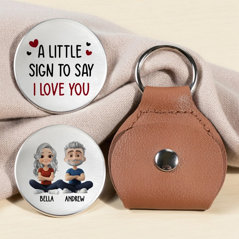 Personalized Pocket Hug Token with Custom Cartoon Couple - Sweet I Lov ...
