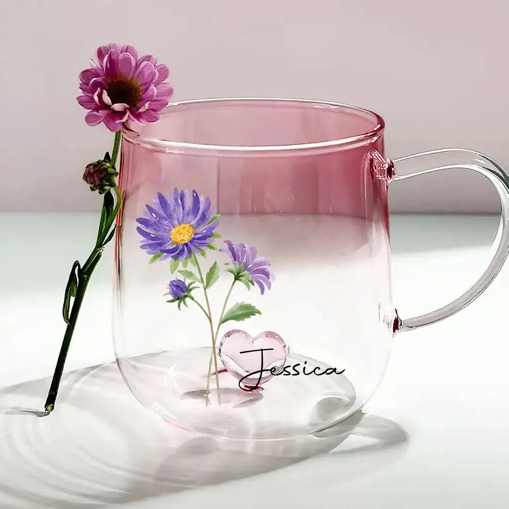 Blooming Gradient Glass Mug – Gift for Sisters, Wife, or Grandma – DoyoBest