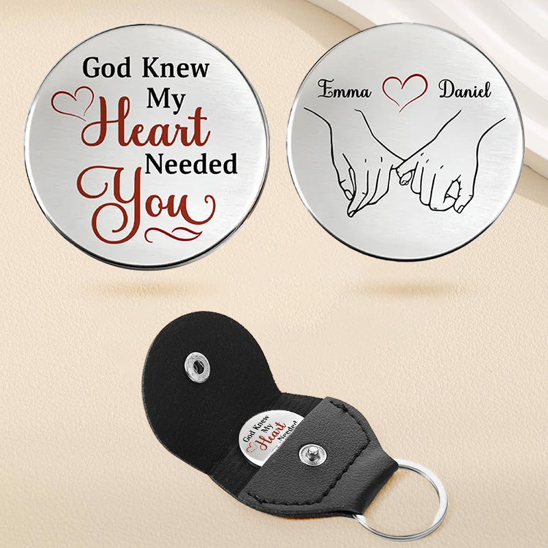 Only God Knew Pocket Hug - Minimal Holding Hands Token Keychain, Sweet ...