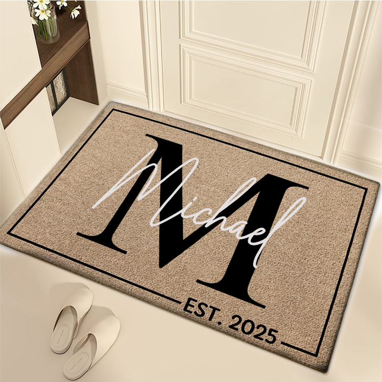 Personalized Family Name Doormat - Custom Monogram Entrance Doormat ...