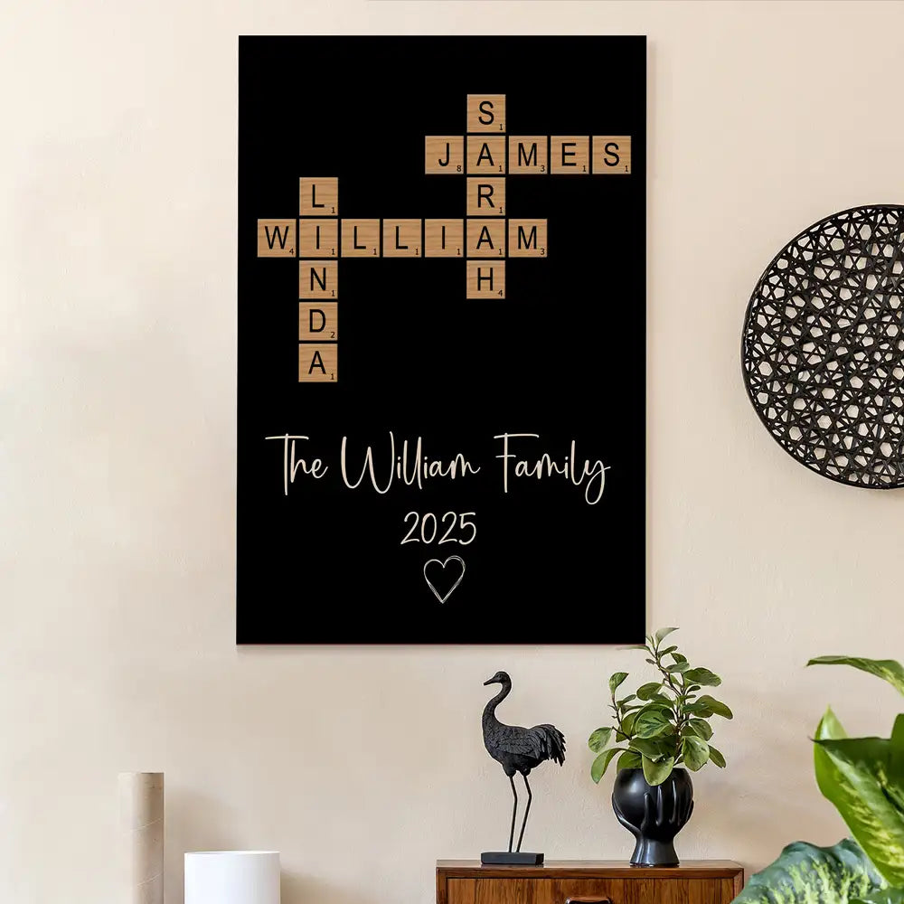 Family Word Tile Poster, Personalized Poster without Frame, Creative G ...