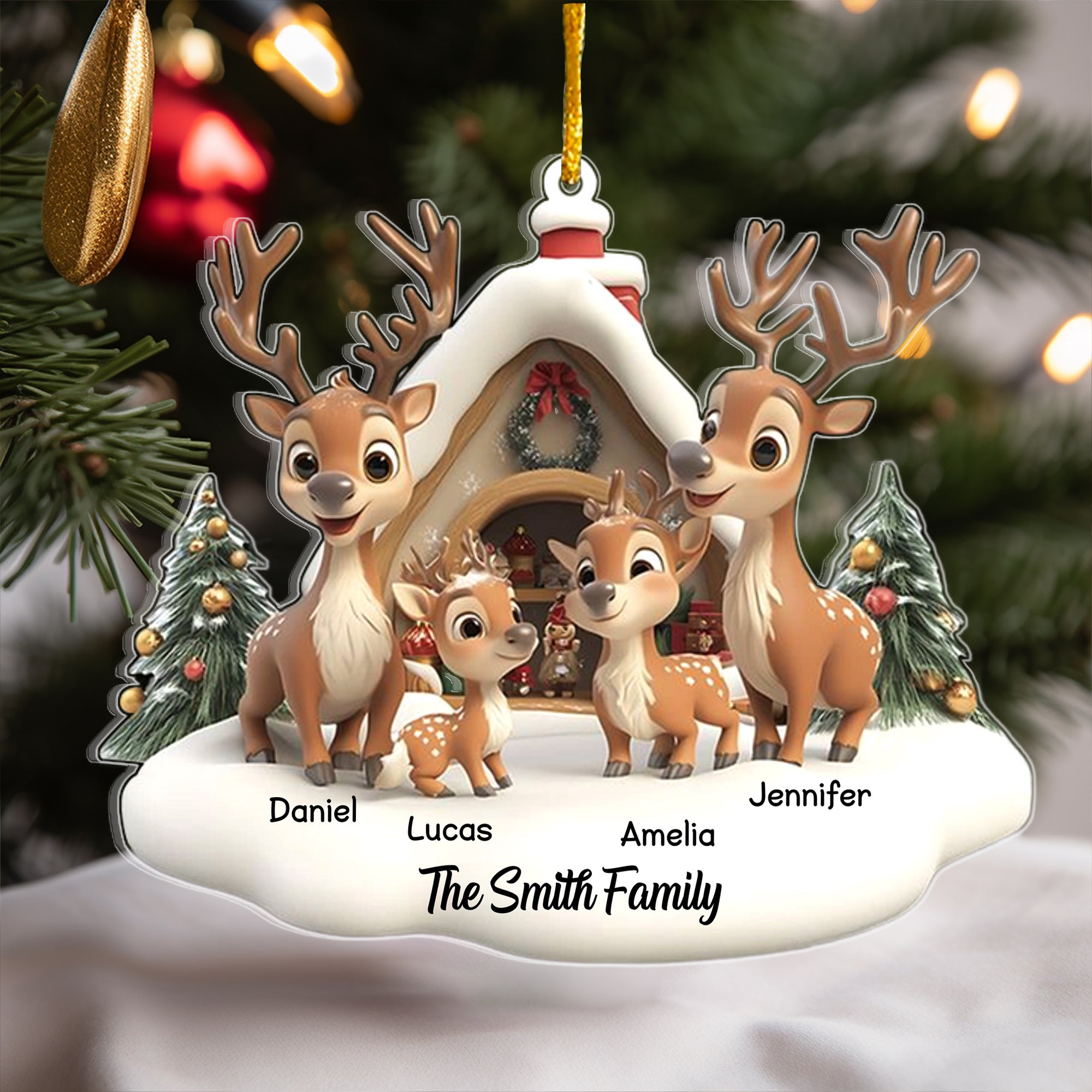 Custom Reindeer Family Ornament - A Heartwarming Christmas Gift for Lo ...