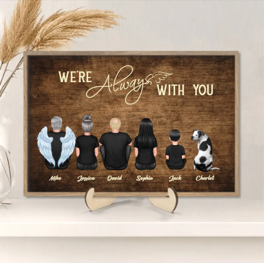 Personalized We're Always With You Wooden Plaque, Keychain, Poster or ...