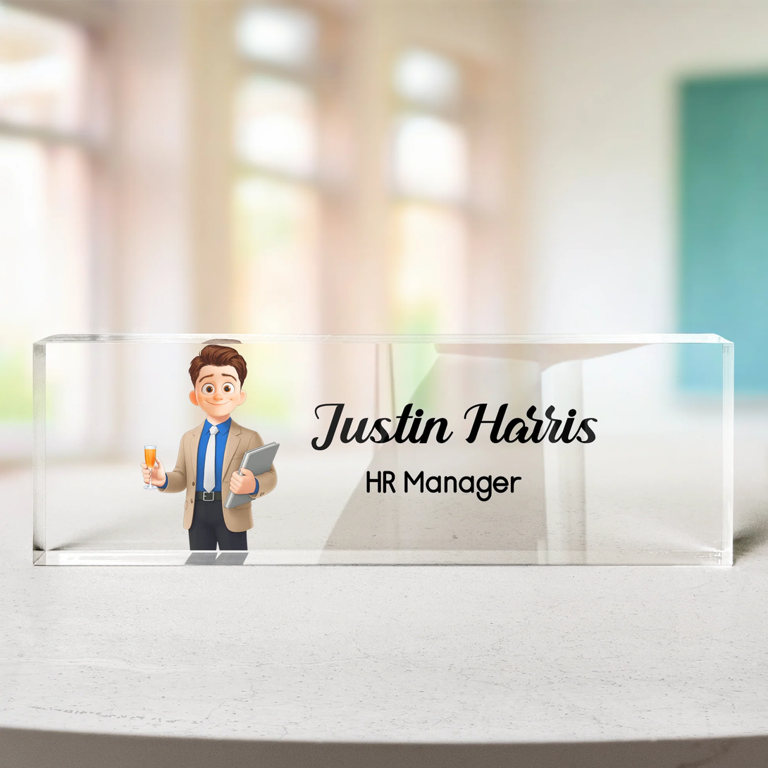 Personalized Rectangle Acrylic Block Plaque for Office Desk Decor – Cu ...