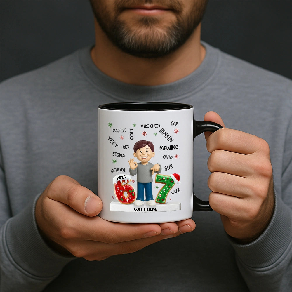 Teen Kid Custom Name Six Seven - Personalized Ceramic Mug, Fun Unique ...
