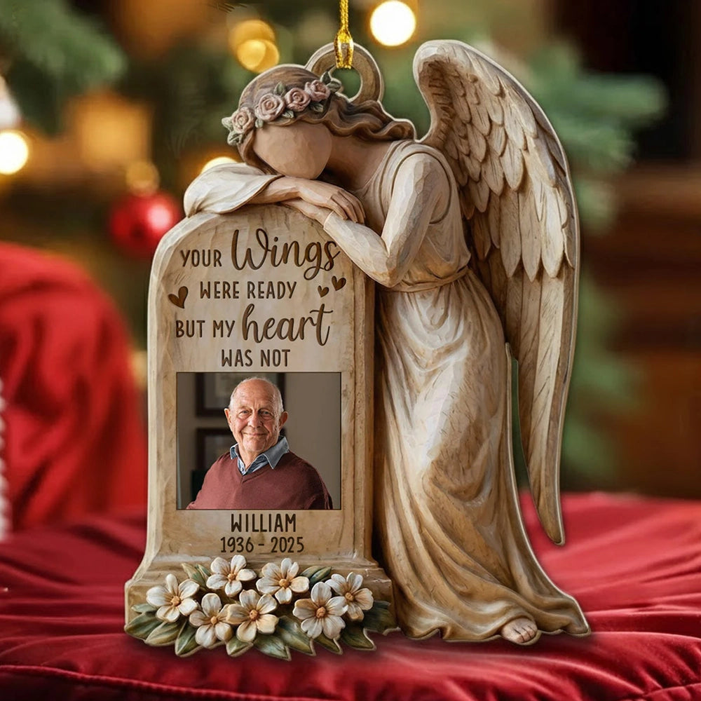 Personalized Wooden Ornament Memorial Angel Keepsake Gift for Loved On ...