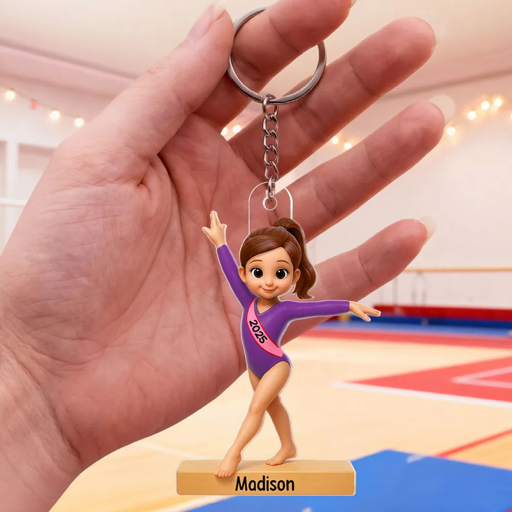 Custom Name Gymnastics Acrylic Keychain Bright Cute Charm for Backpack ...