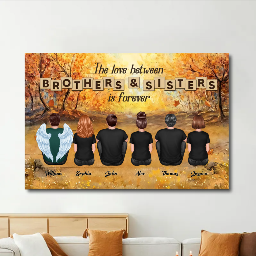 Personalized Brothers & Sisters Forever Poster or Canvas, Keychain, Pl ...