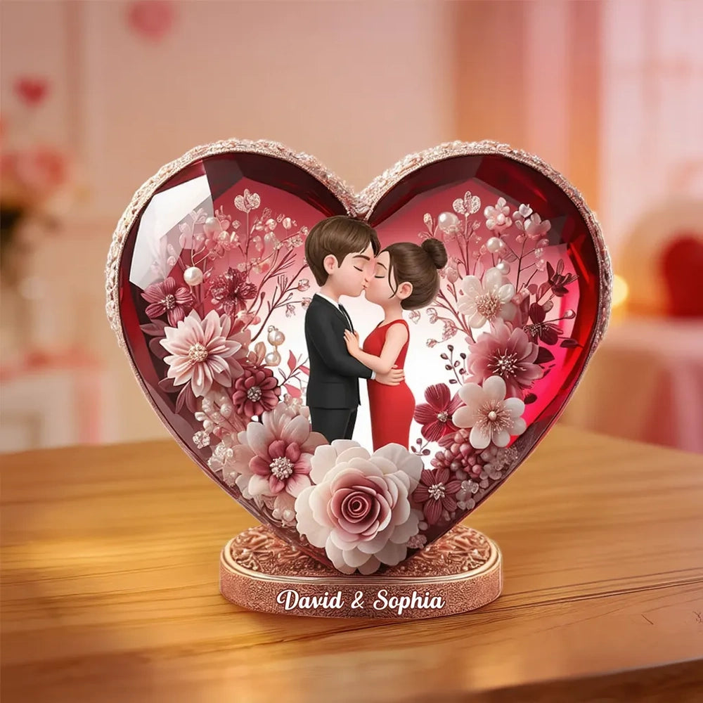 Eternal Love Heart Shaped Acrylic Block Plaque, Personalized Keepsake ...