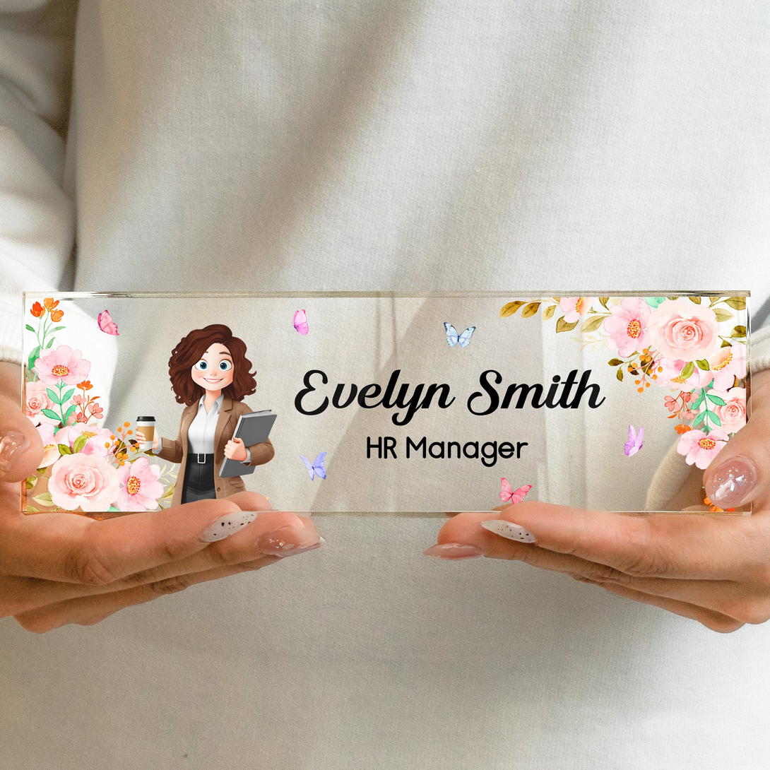 Personalized Rectangle Acrylic Block Plaque for Office Desk Decor – Cu ...
