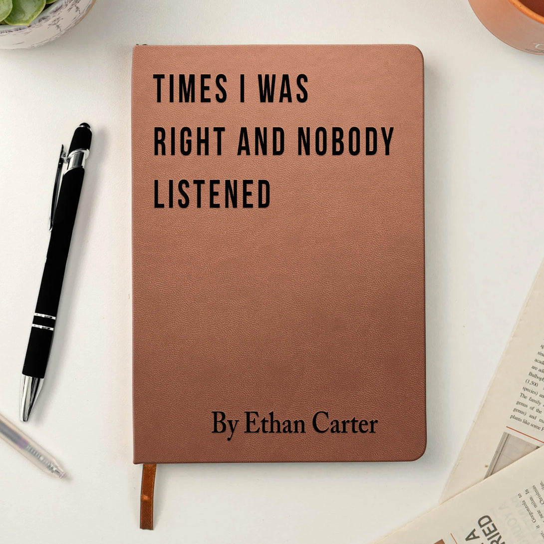Personalized Leather Journal with Sarcastic Faux Book Cover Title, Fun ...