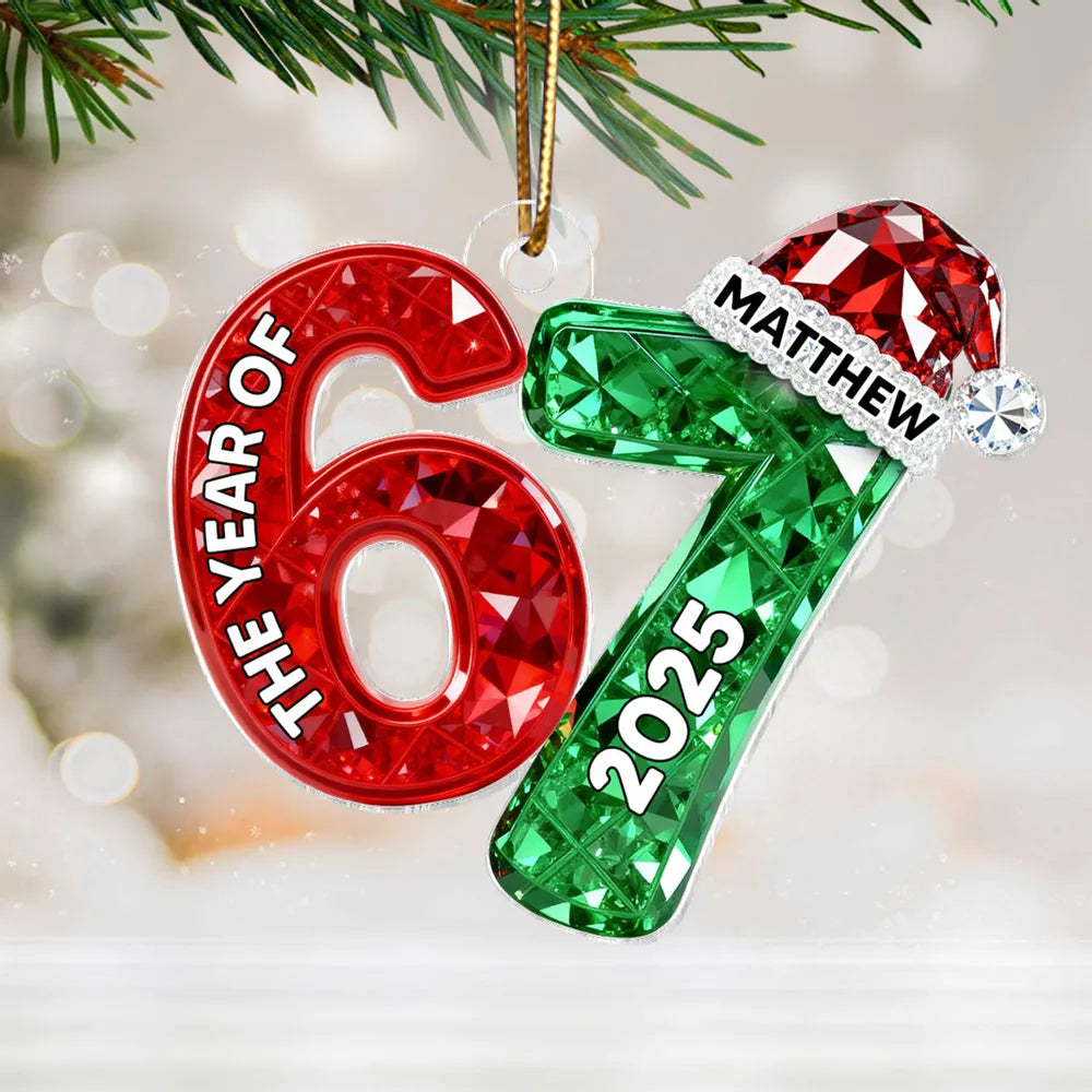 Personalized Number 67 Acrylic Ornament with Custom Name & Year – Cele ...