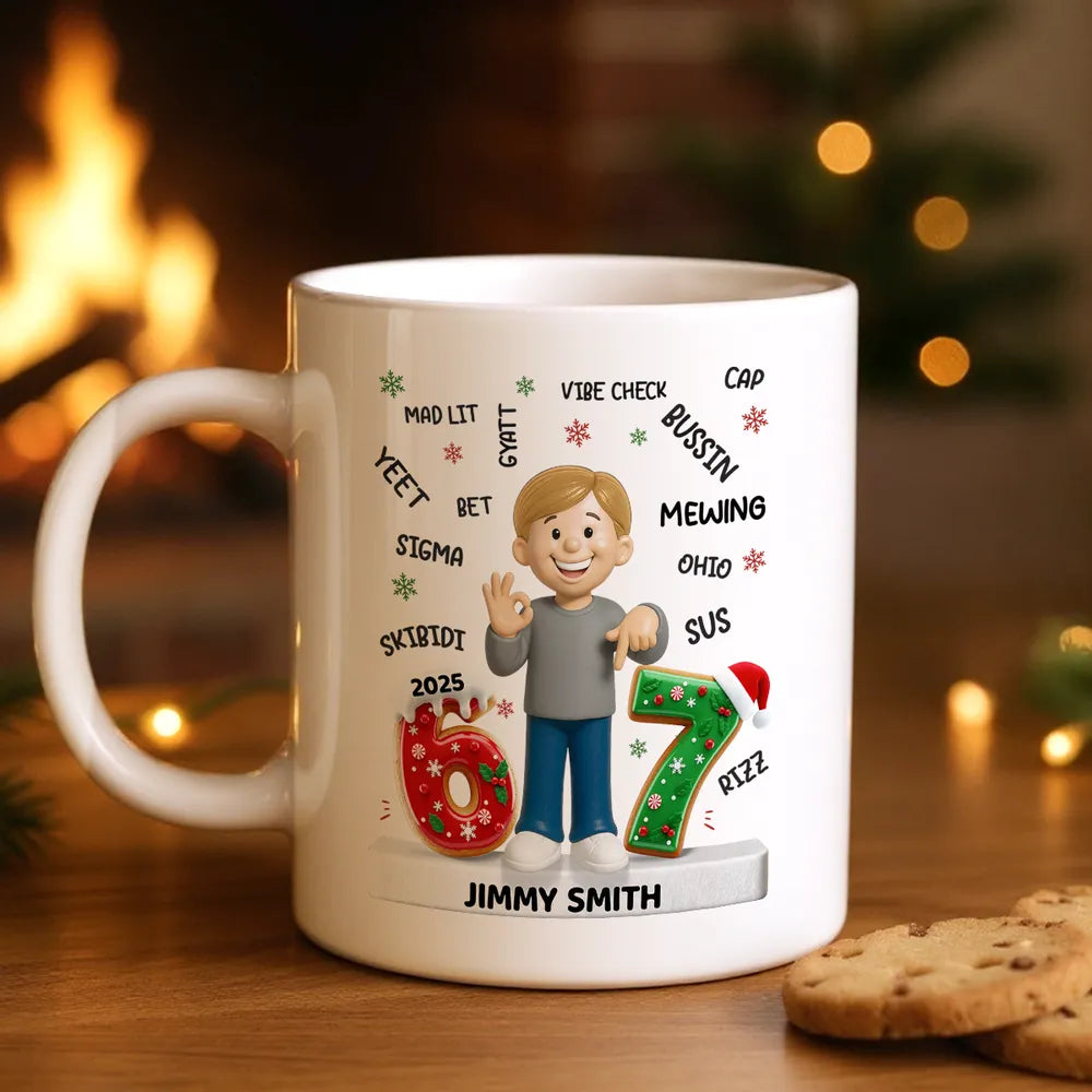 Teen Kid Custom Name Six Seven - Personalized Ceramic Mug, Fun Unique ...