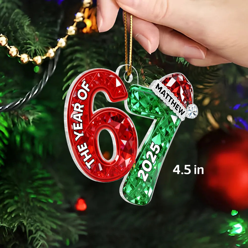 Personalized Number 67 Acrylic Ornament with Custom Name & Year – Cele ...