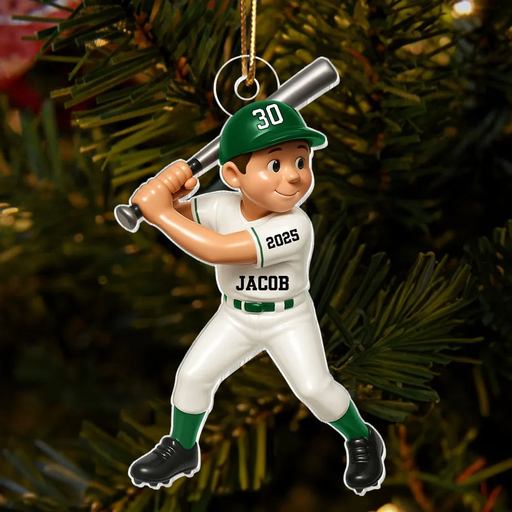 Custom Baseball Ornament for Kids – Personalized Acrylic or Wooden Orn ...