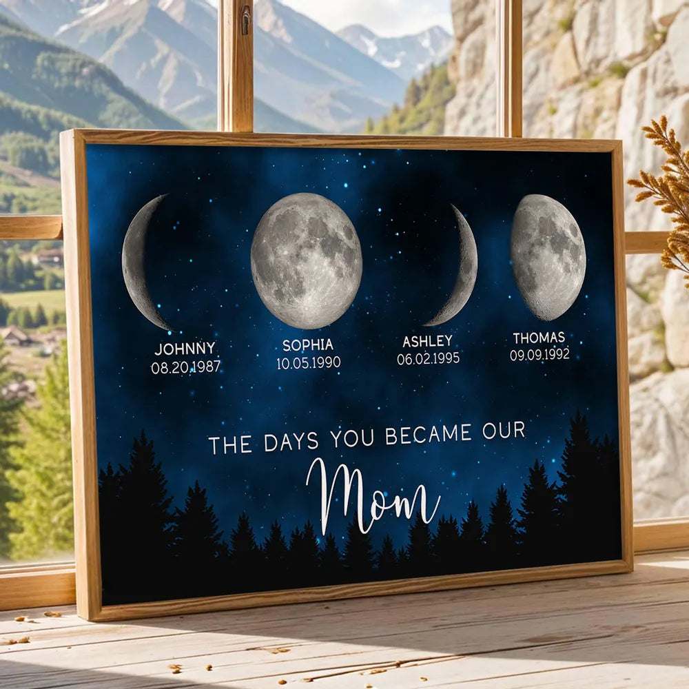 Galaxy Night The Days You Became Our Mom Birthday Moon Phase Personali ...