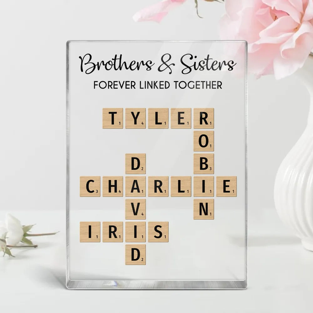 Personalized Acrylic Plaque with Brothers & Sisters Design – DoyoBest