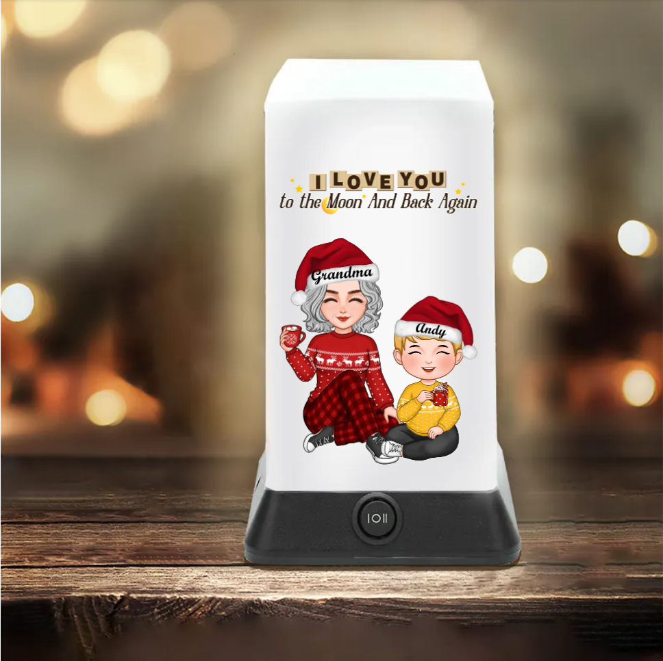 Cute Grandma Granddaughter Grandson Crossed Leg Personalized Lamp or C ...