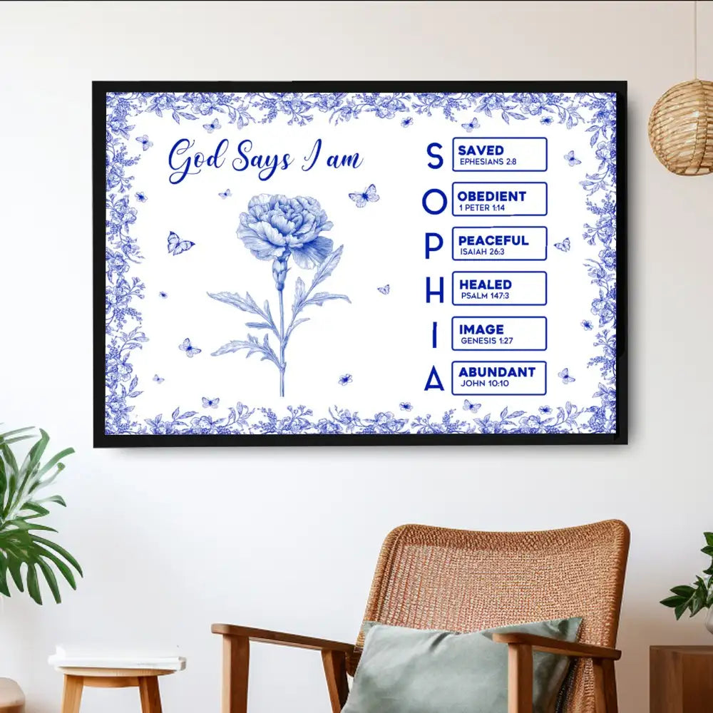 Poster with God Says I Am Religious Letter Design, High Clarity, Inspi ...