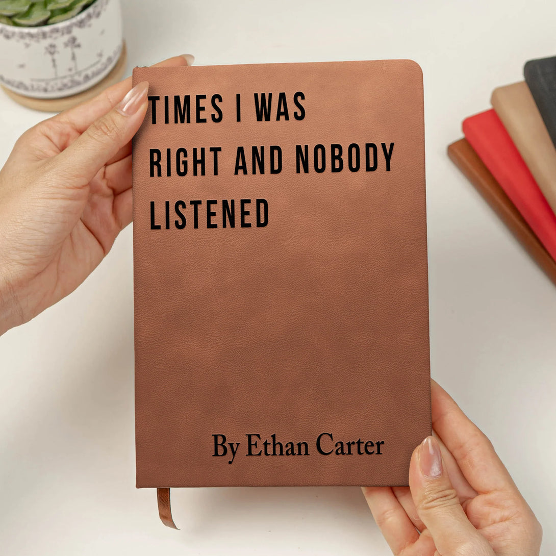Personalized Leather Journal with Sarcastic Faux Book Cover Title, Fun ...