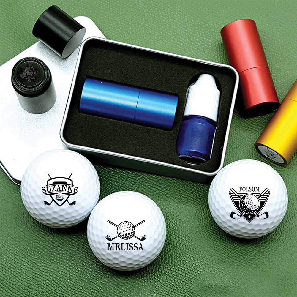 Personalized Plastic Golf Ball Stamp with Gift Box, Reusable Marker Go ...