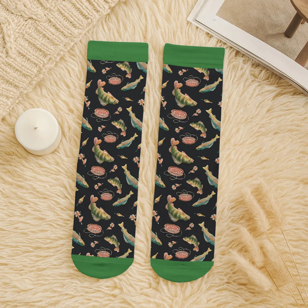 Personalized Fishing Crew Socks with Custom Name, Lucky Fisherman Gift ...