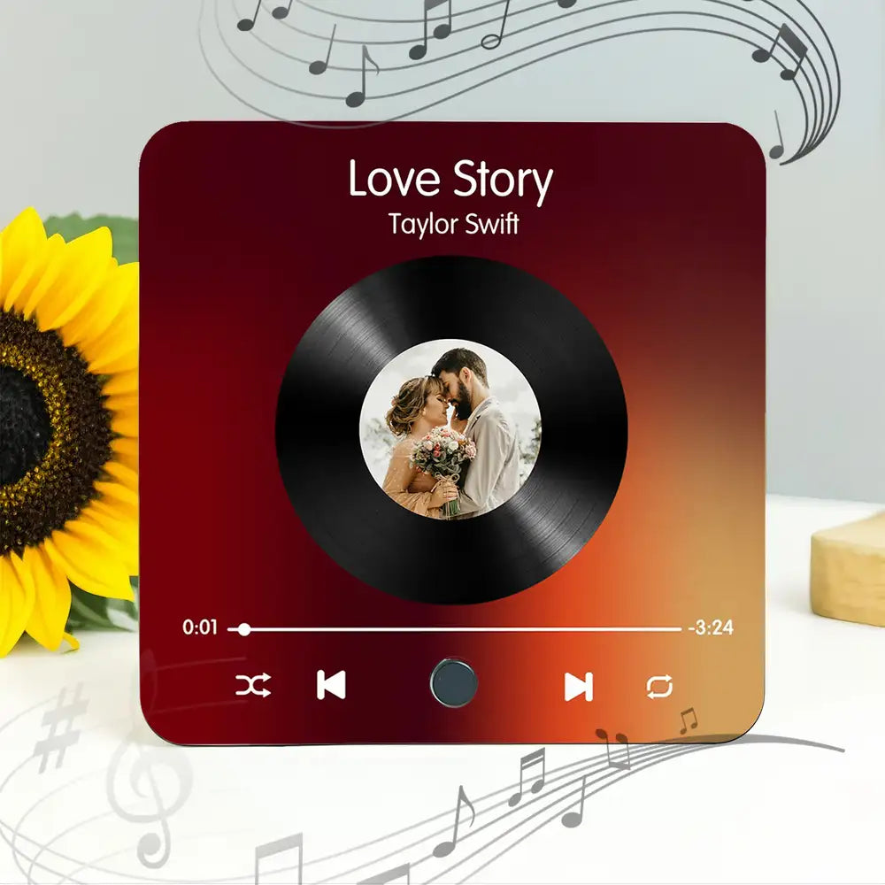Personalized Acrylic Music Magnet with Couple Photo – Custom Song and ...
