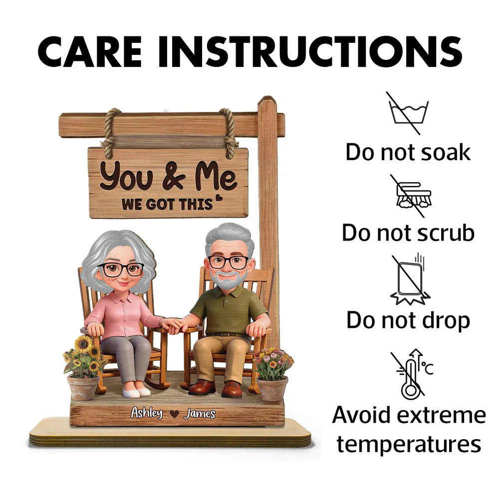 Personalized 2-Layer Wooden Plaque Rocking Chair Couple, You & Me We G ...