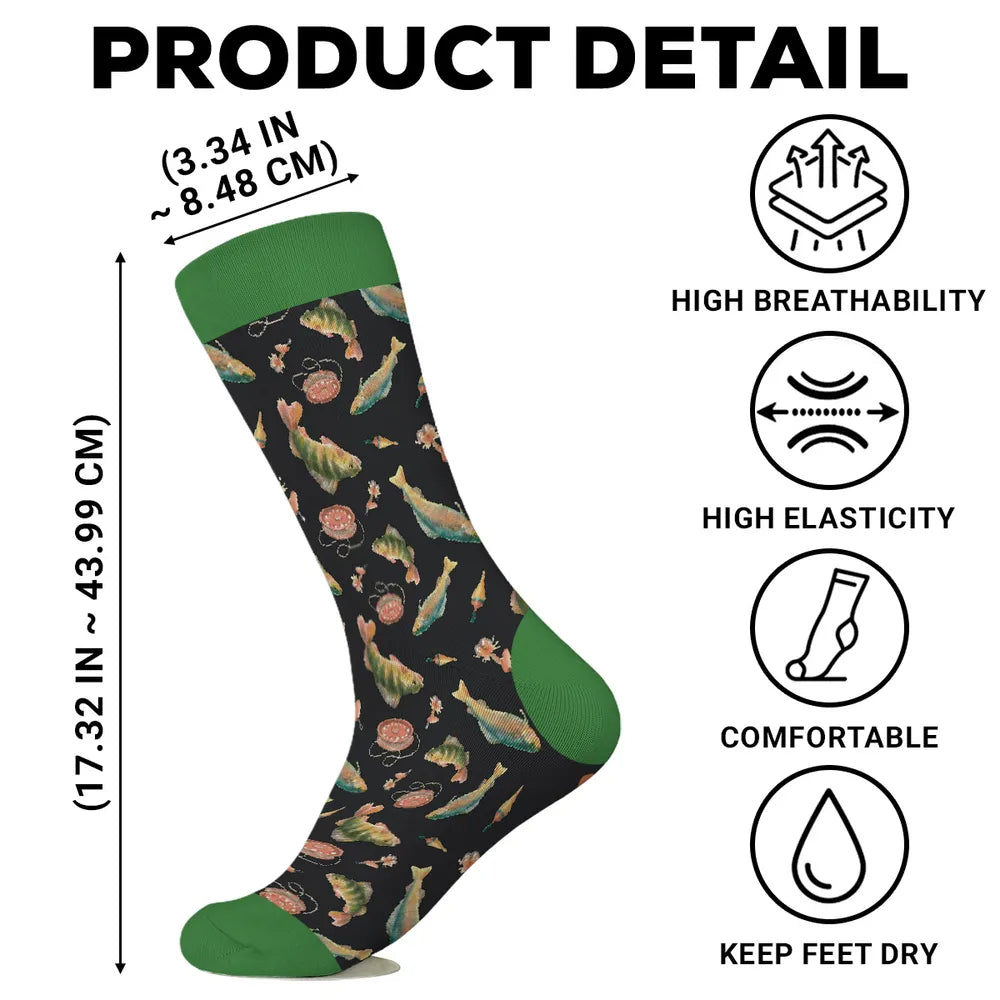 Personalized Fishing Crew Socks with Custom Name, Lucky Fisherman Gift ...