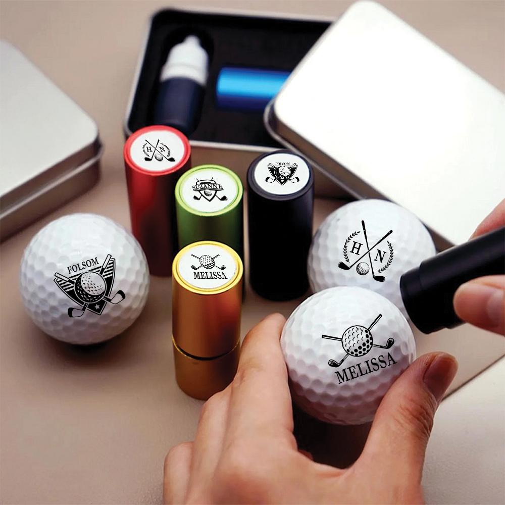 Personalized Plastic Golf Ball Stamp with Gift Box, Reusable Marker Go ...