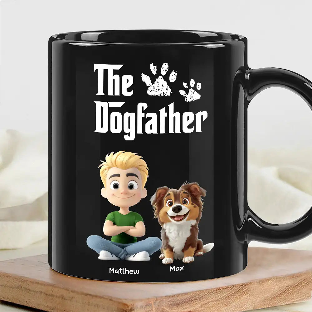 “The Dogfather” Personalized Full Color Mug – Custom Cartoon Mug for D ...