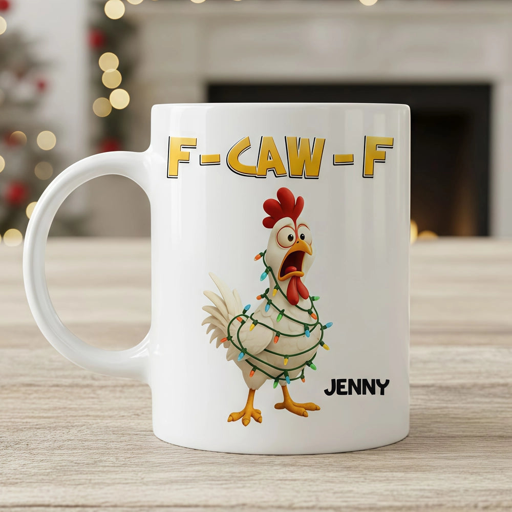 Funny Christmas Chicken Mug with Custom Name – A Hilarious Holiday Gif ...
