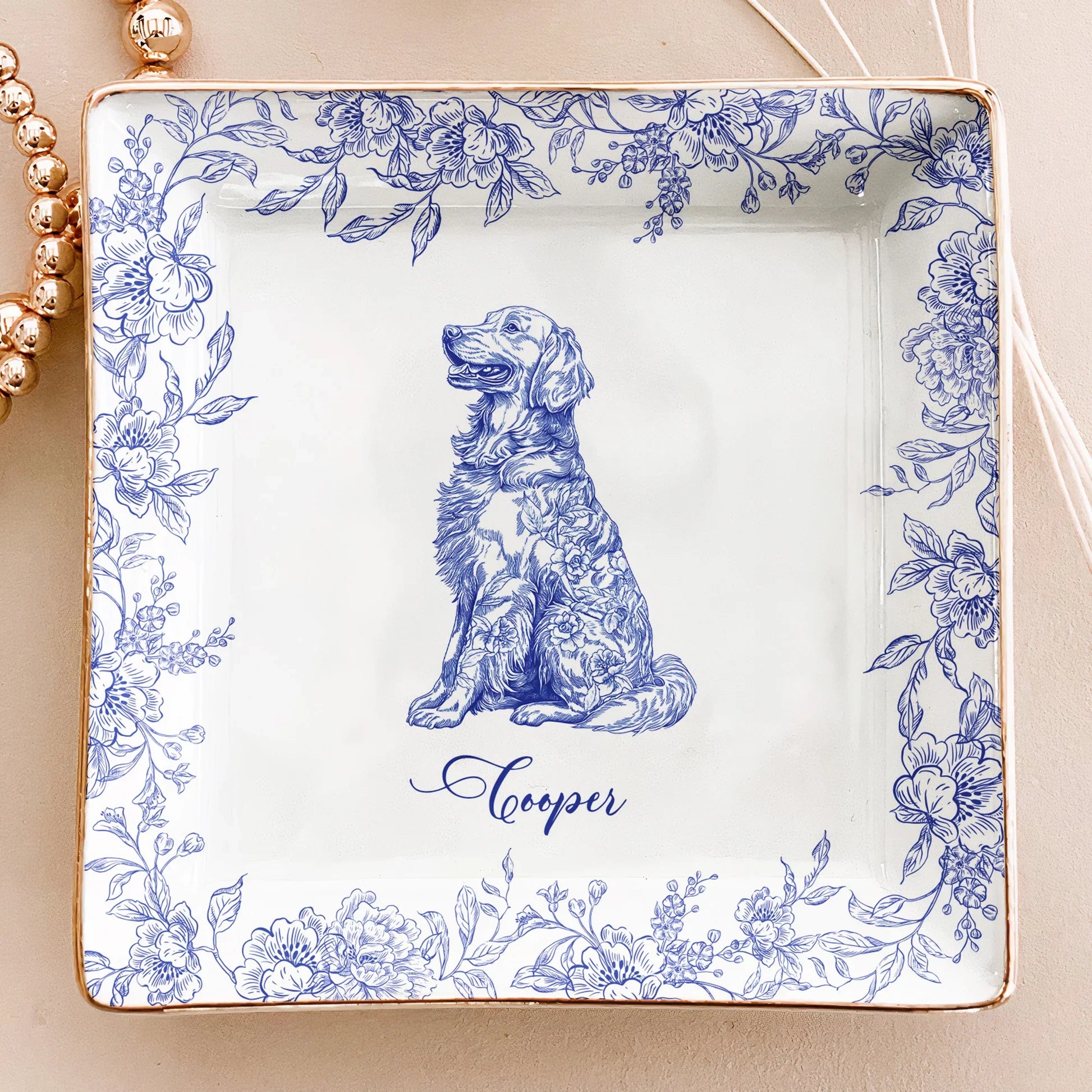 Personalized Dog Design Jewelry Dish, Gift for Dog Lovers, Custom Name ...