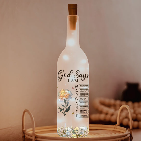 Faith-Inspired Bottle Lamp with Floral Scripture Design – Perfect Gift ...