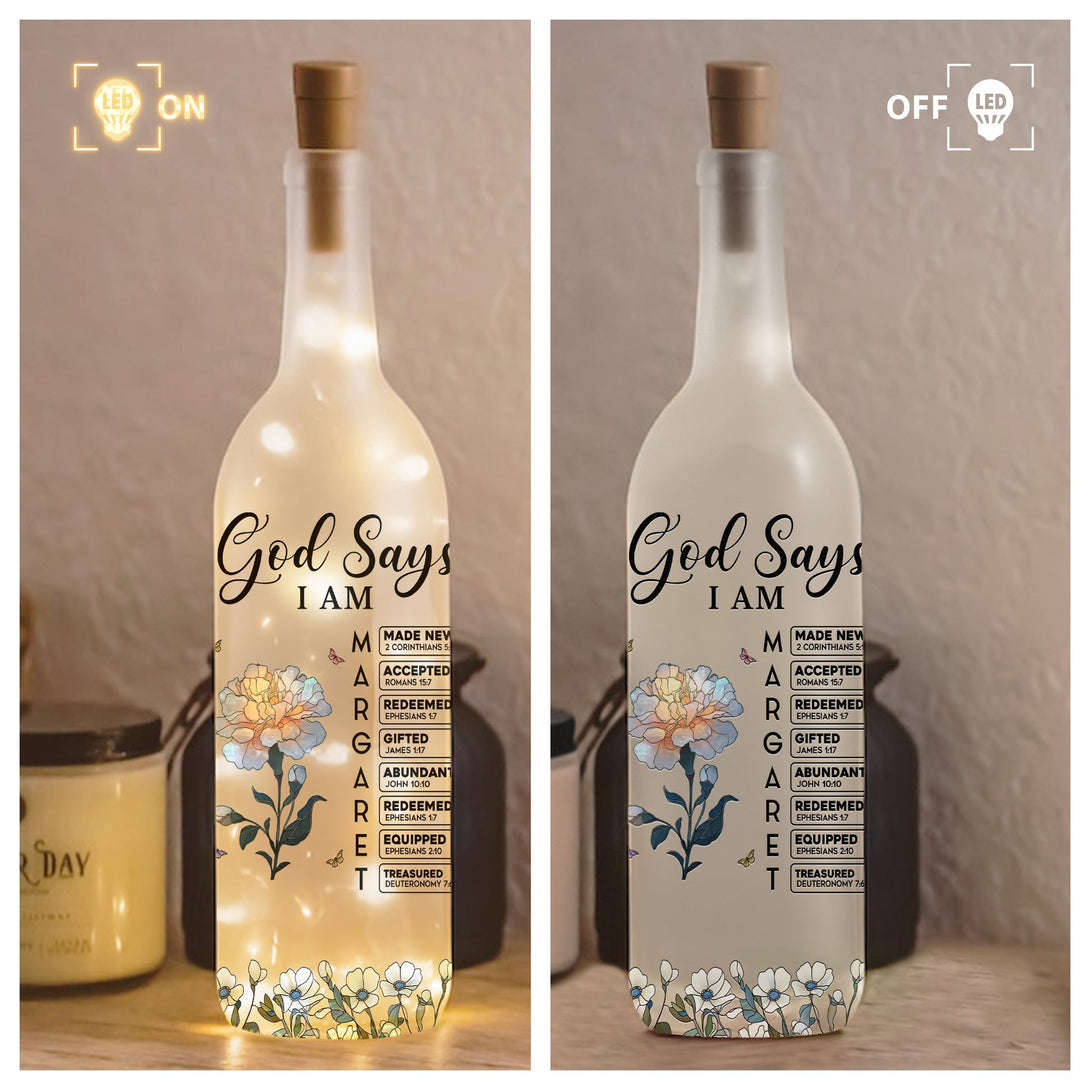 Faith-Inspired Bottle Lamp with Floral Scripture Design – Perfect Gift ...