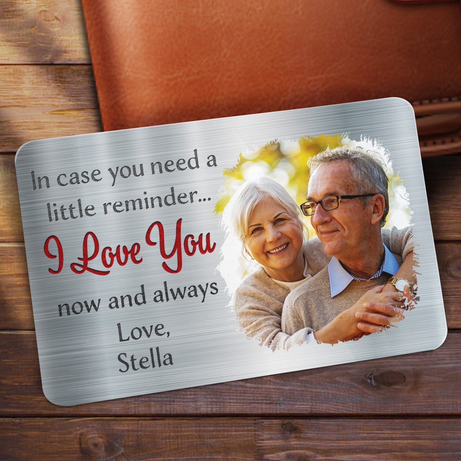 "I Love You" Custom Wallet Card – Engraved Love Message with Photo ...