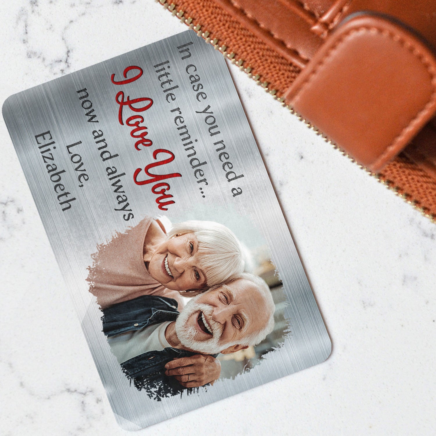 "I Love You" Custom Wallet Card – Engraved Love Message with Photo ...